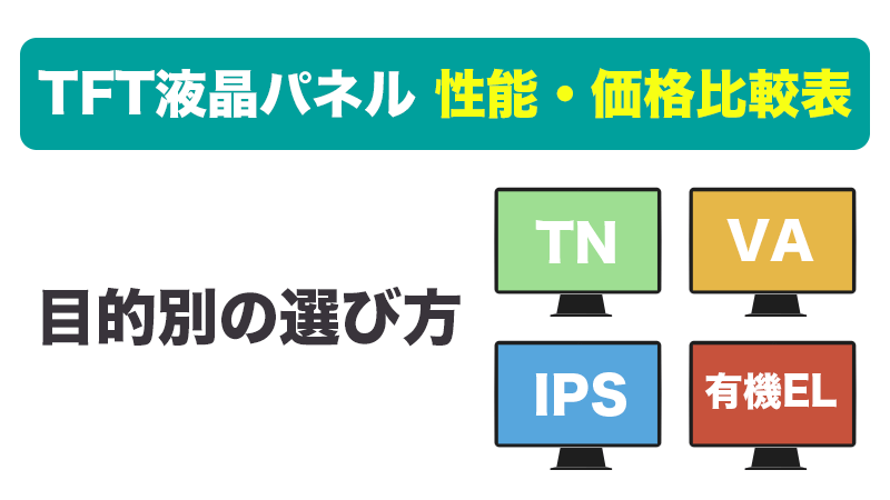 TFT液晶TN VA IPS 違いを一言で【モニタ修理店が解説】